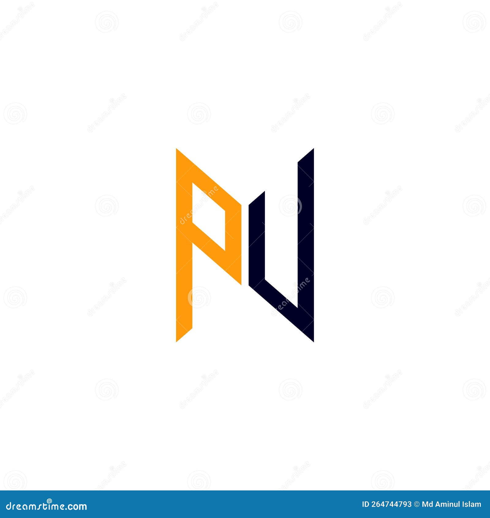 PU Letter Logo Creative Design with Vector Graphic, Stock Vector ...