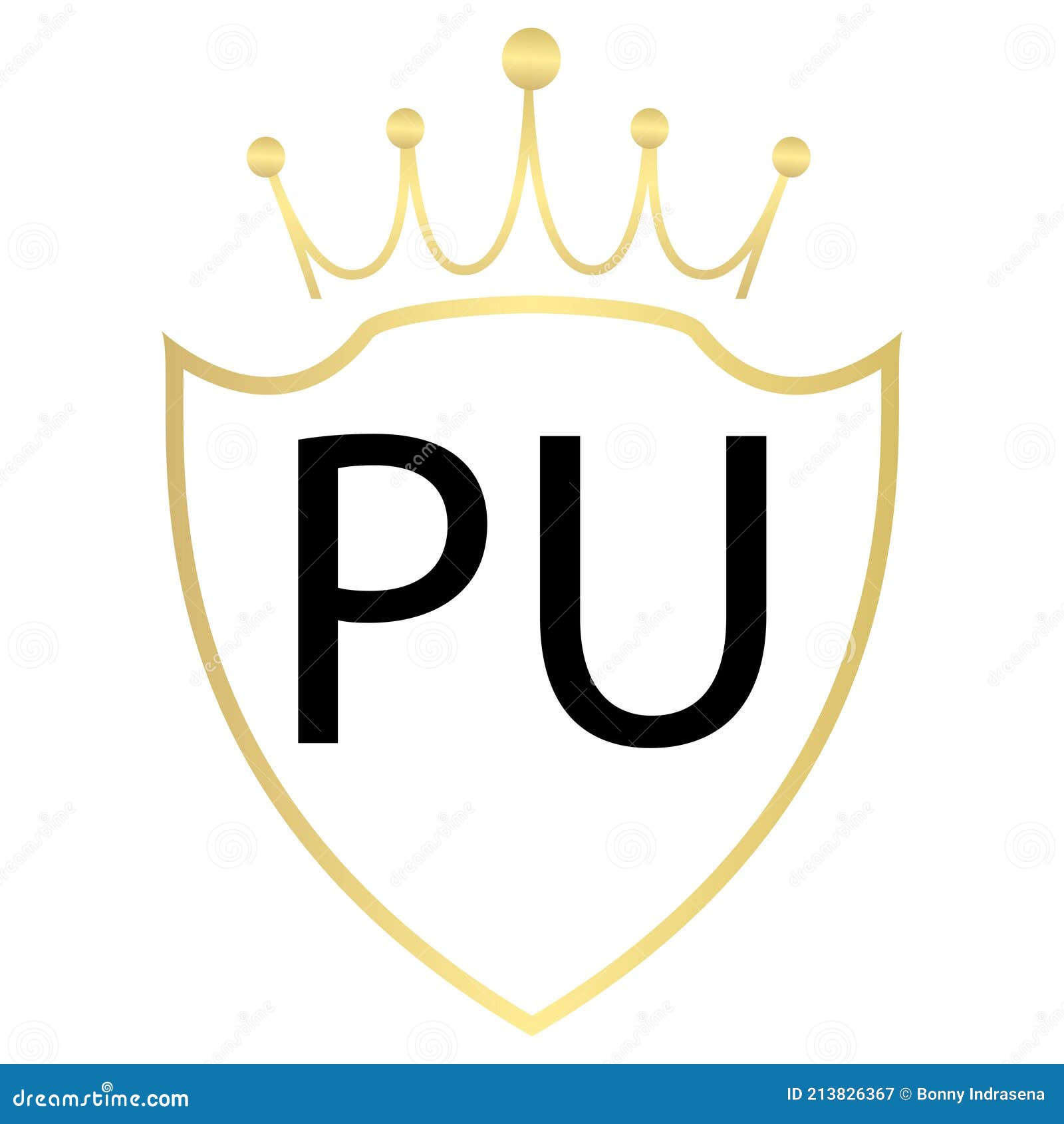 PU Letter Logo Design with Simple Style Stock Vector - Illustration of ...