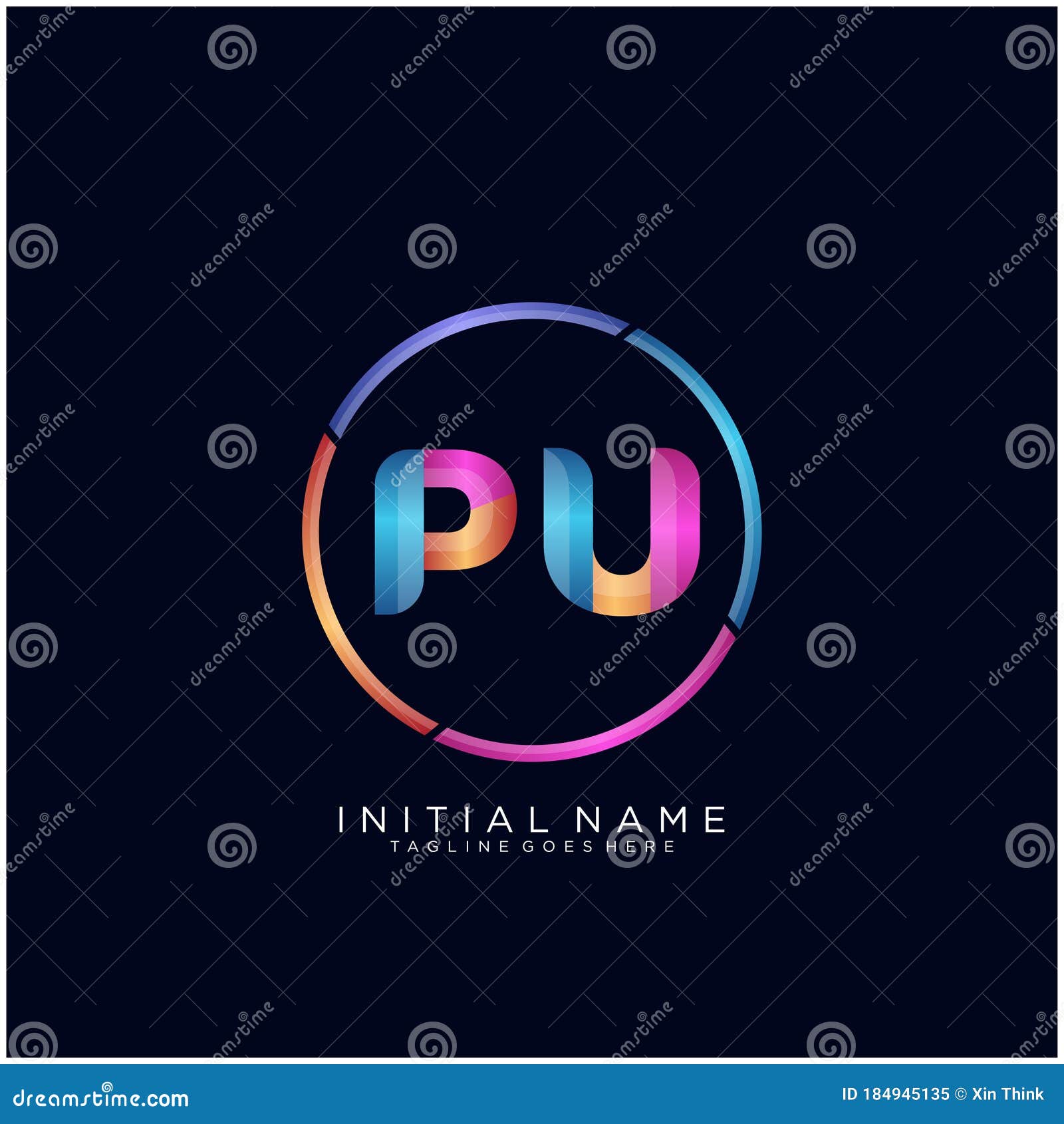 PU Letter Logo Icon Design Template Elements Stock Vector ...