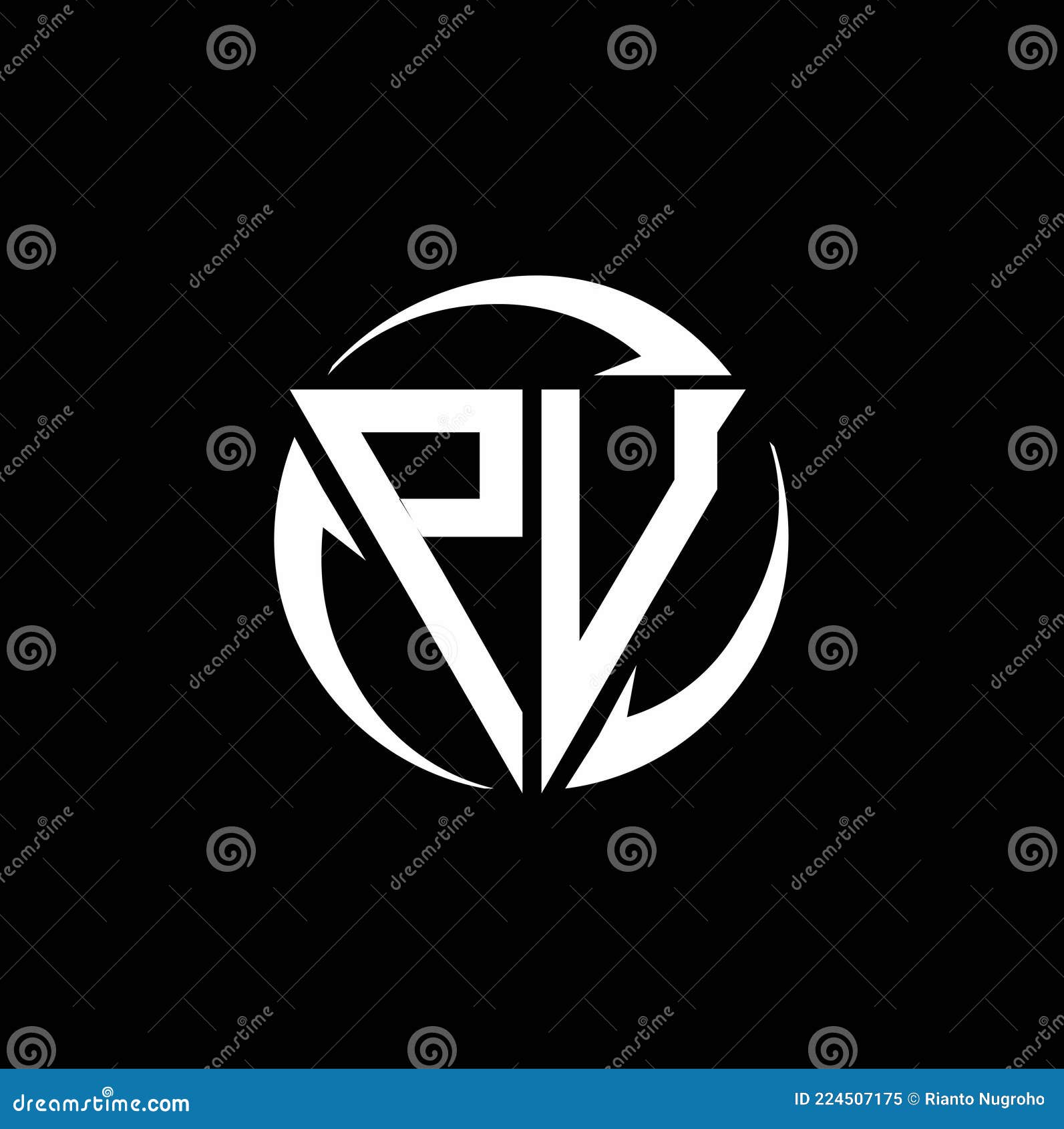 PU Logo Monogram Design Template Stock Vector - Illustration of ...