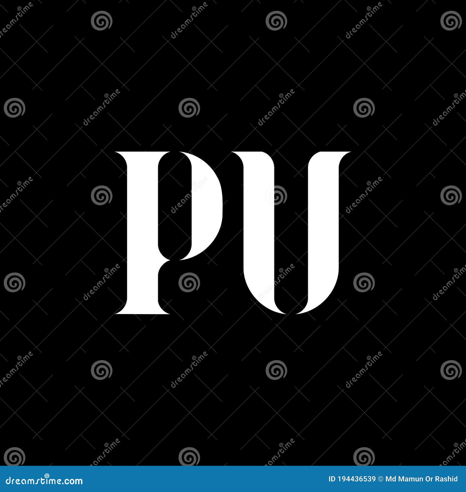 PU P U Letter Logo Design. Initial Letter PU Uppercase Monogram Logo ...