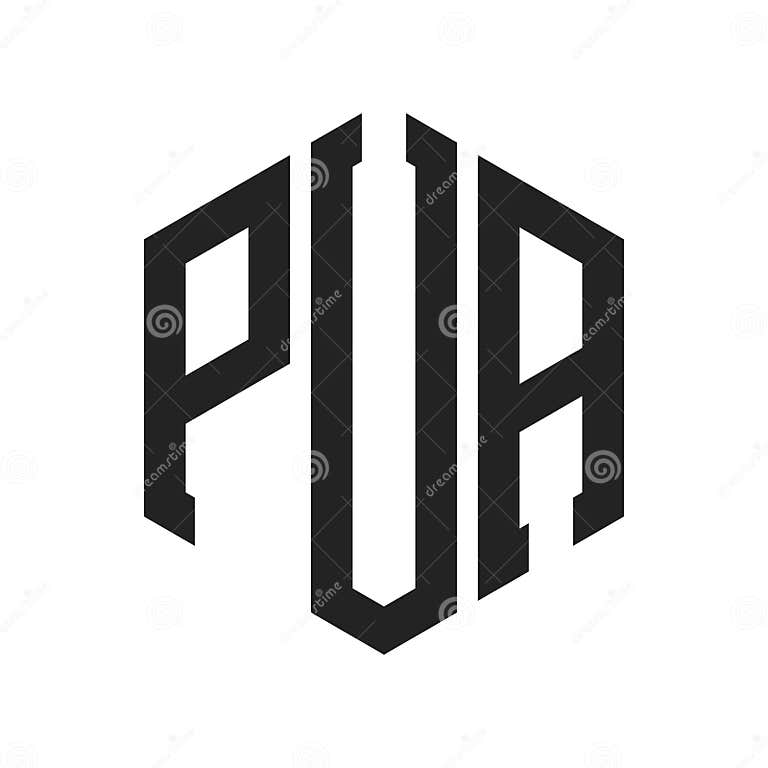 PUA Logo Design. Initial Letter PUA Monogram Logo Using Hexagon Shape ...