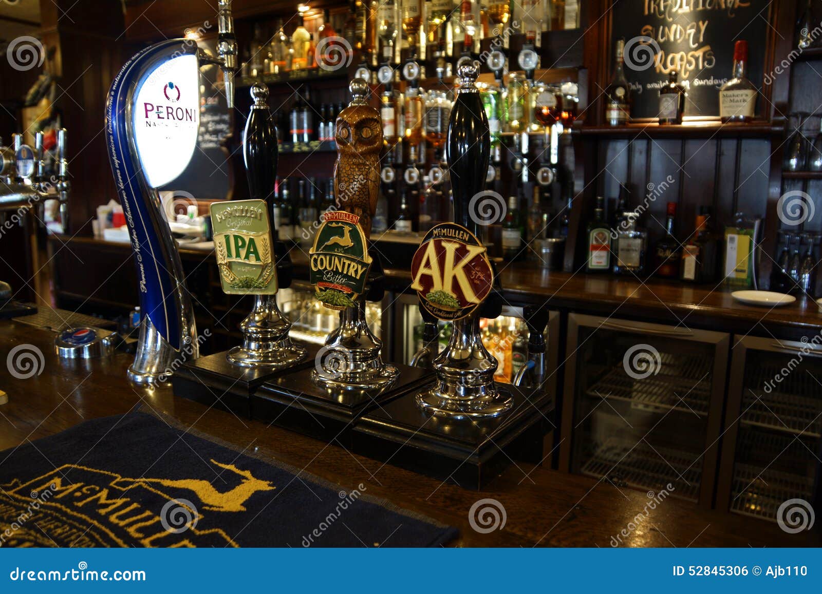 Pub Bar editorial photo. Image of taps, serving, beer - 52845306