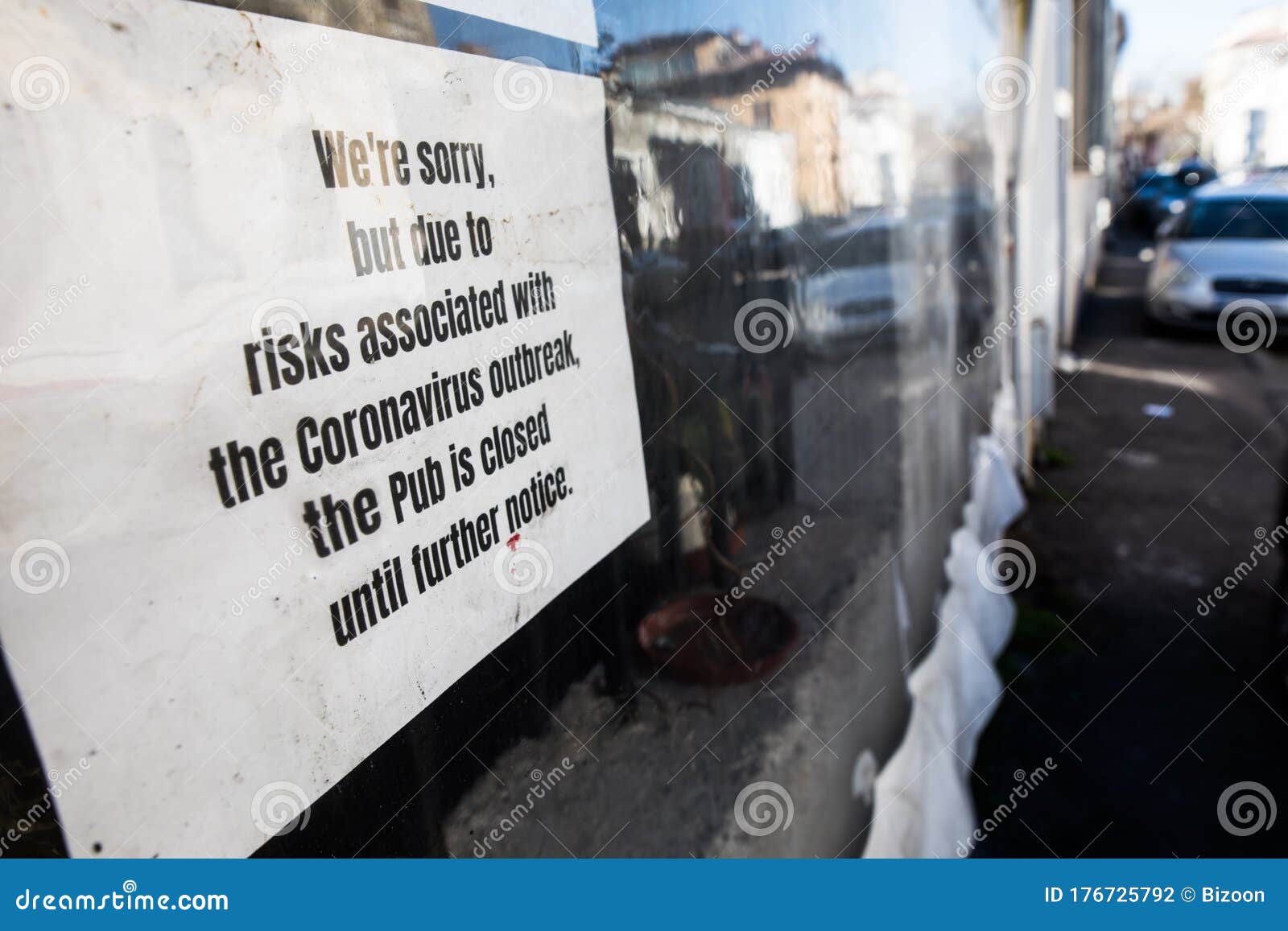 Pub Closed Due To Coronavirus Stock Photo - Image of caution, shutdown ...