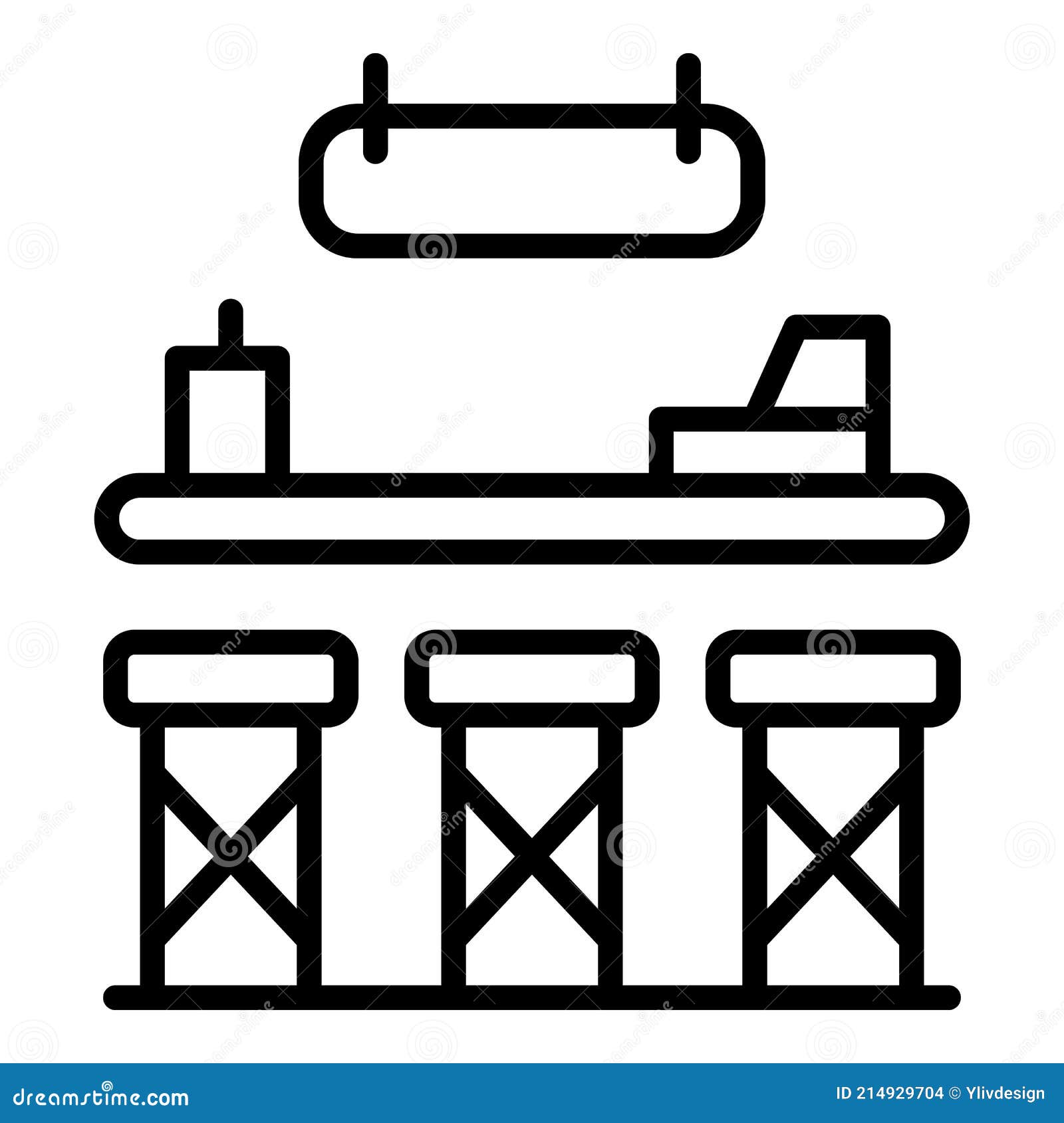 Pub Counter Icon, Outline Style Stock Vector - Illustration of chair ...