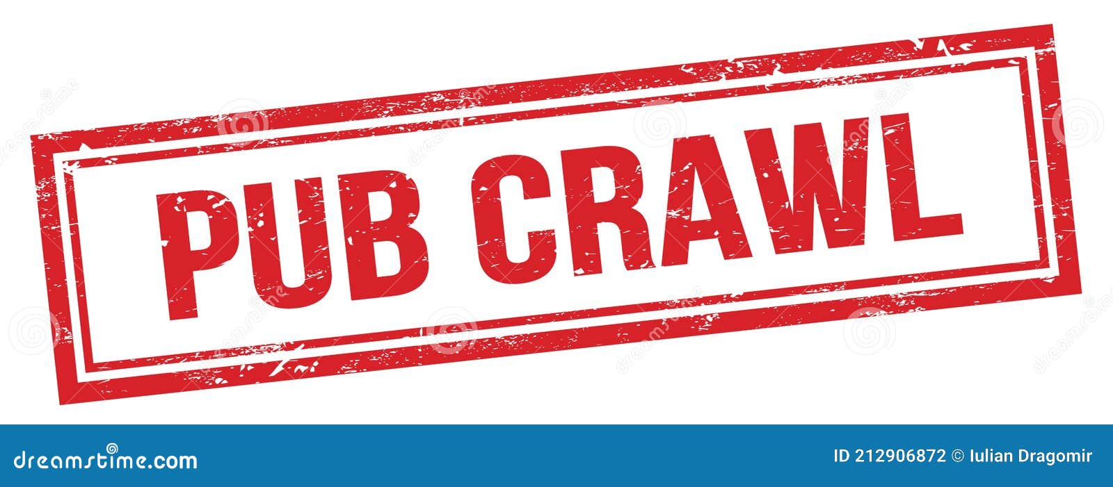 PUB CRAWL Text on Red Grungy Vintage Stamp Stock Illustration ...