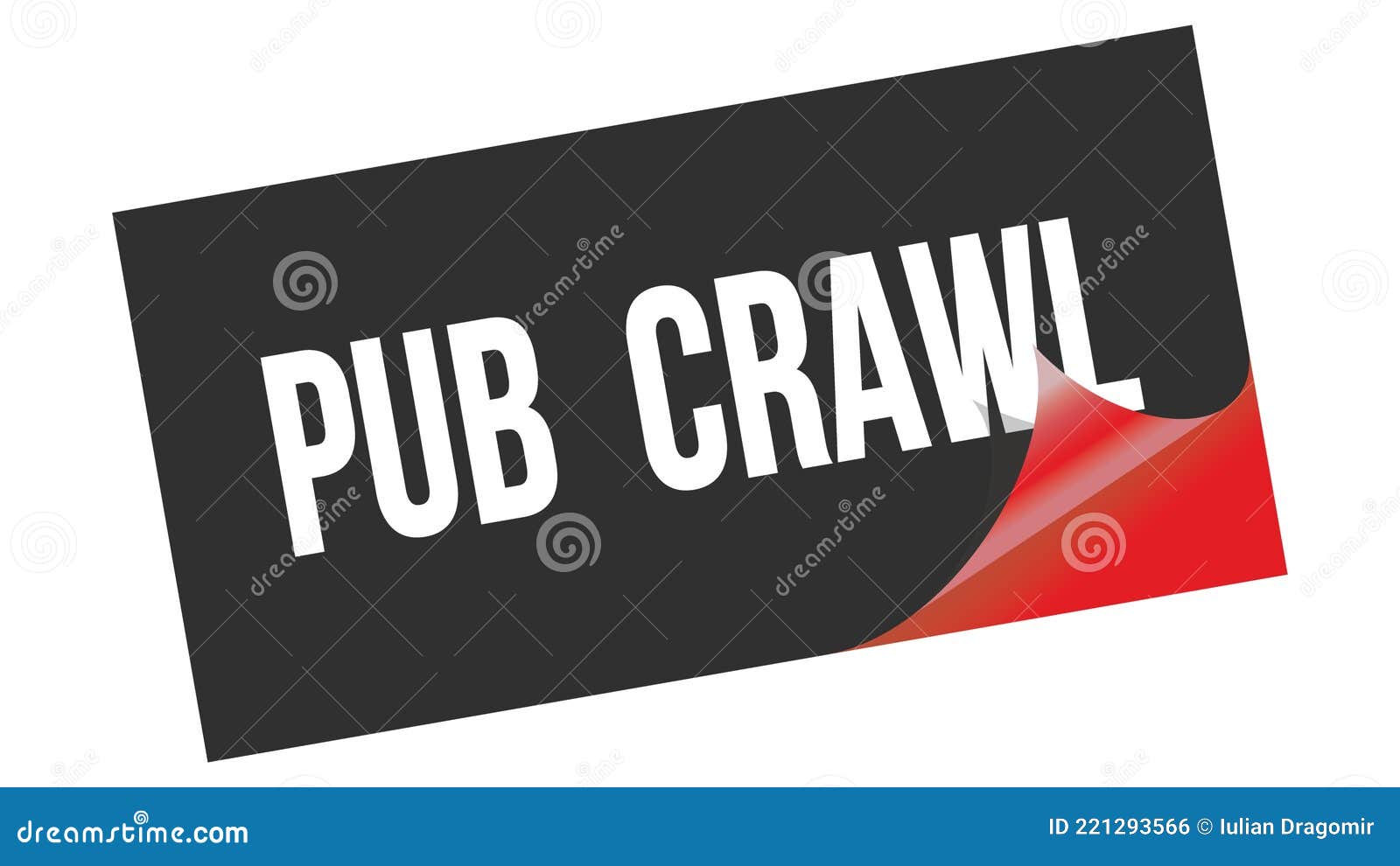 PUB CRAWL Text on Black Red Sticker Stamp Stock Illustration ...