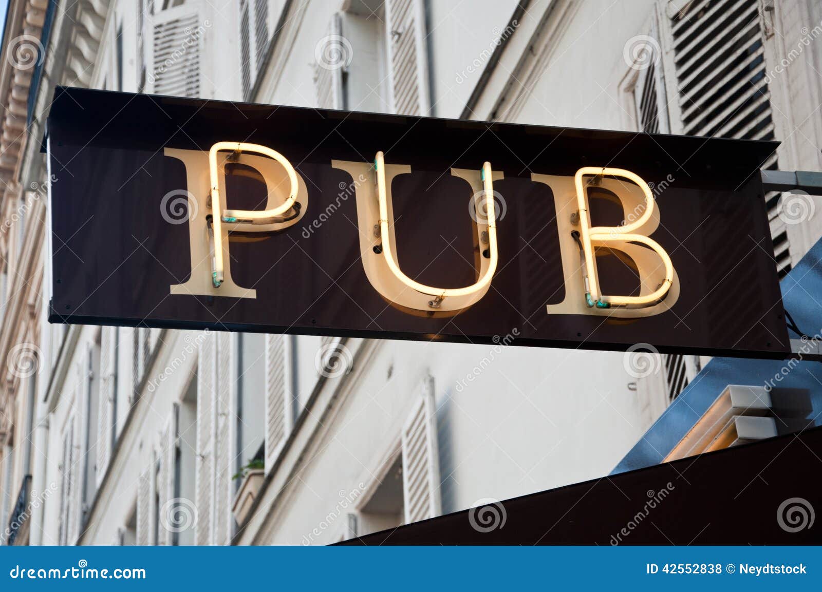 Pub facade stock photo. Image of night, retro, tavern - 42552838