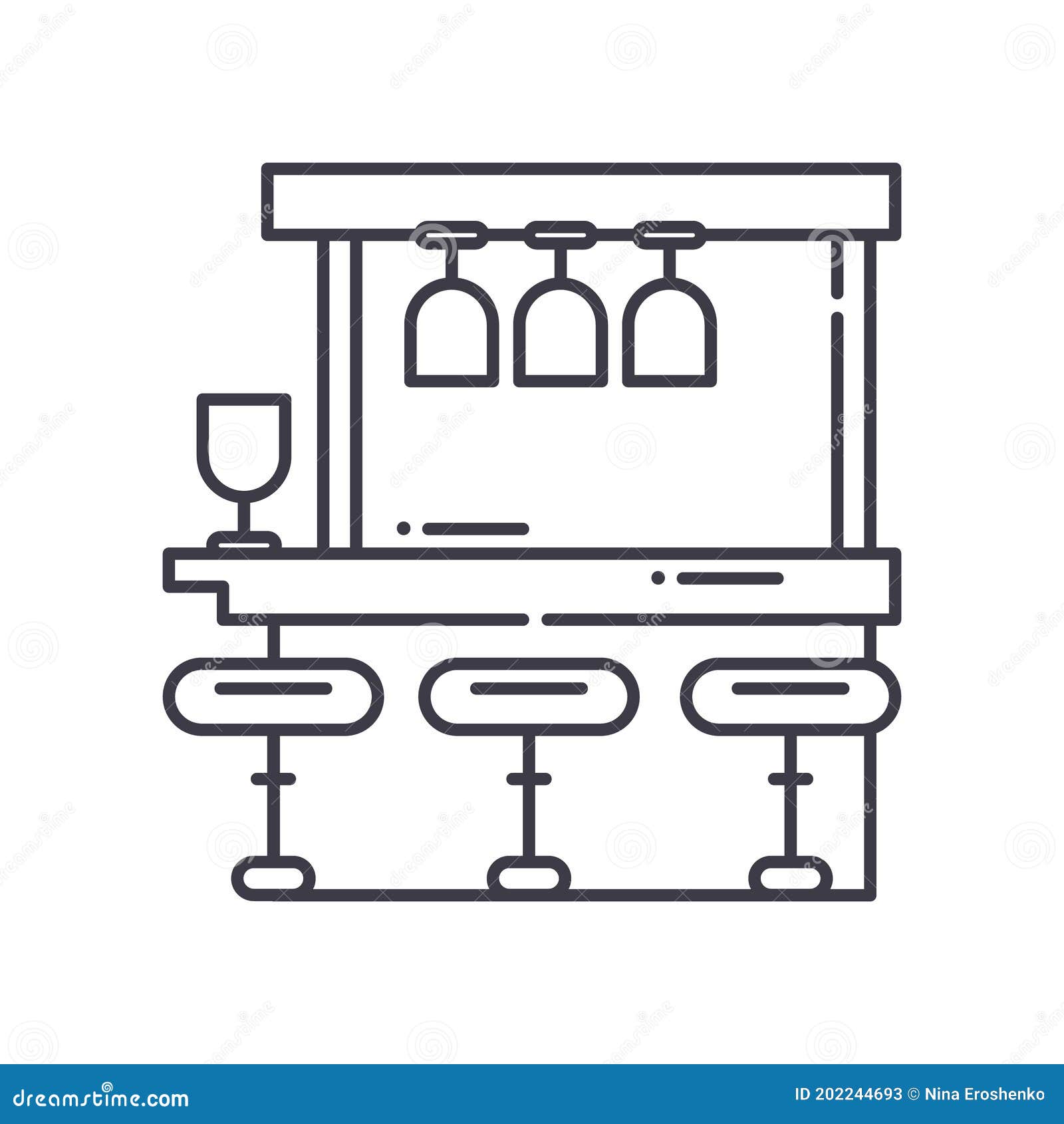 Pub Icon, Linear Isolated Illustration, Thin Line Vector, Web Design ...