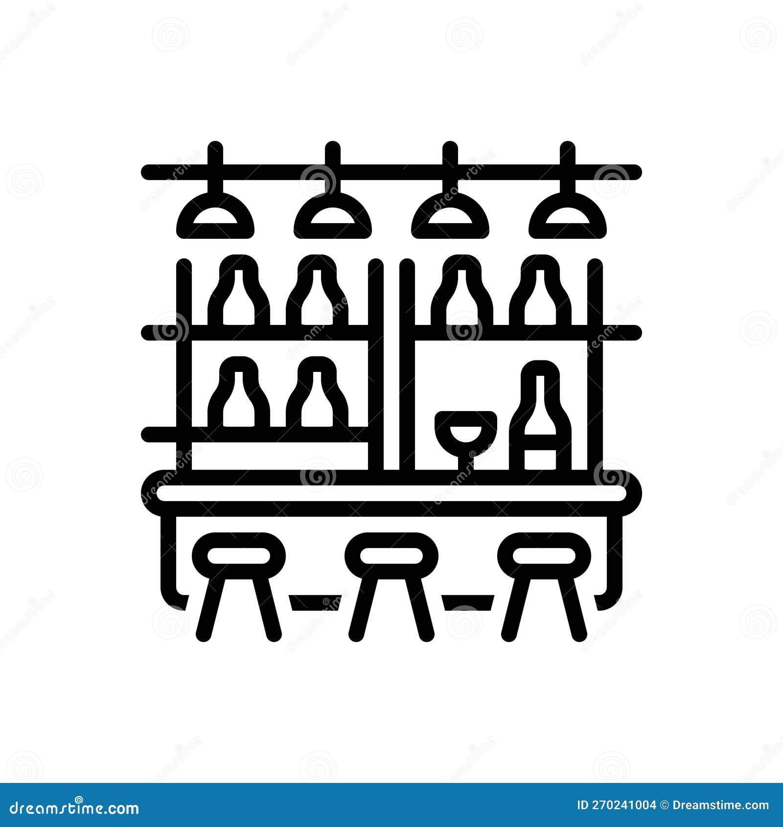 Black Line Icon for Pub, Tavern and Bar Stock Illustration ...