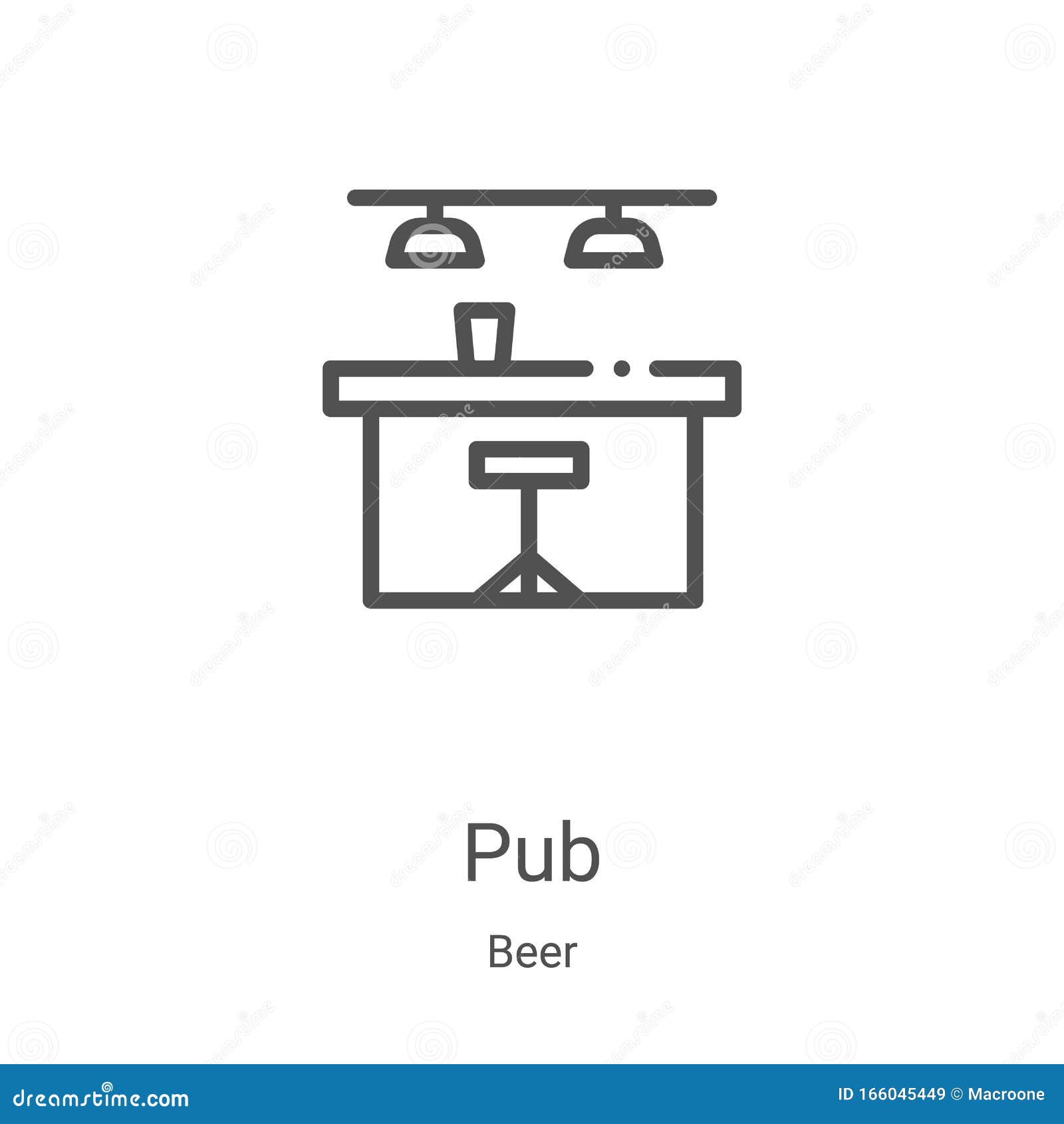 Pub Icon Vector from Beer Collection. Thin Line Pub Outline Icon Vector ...