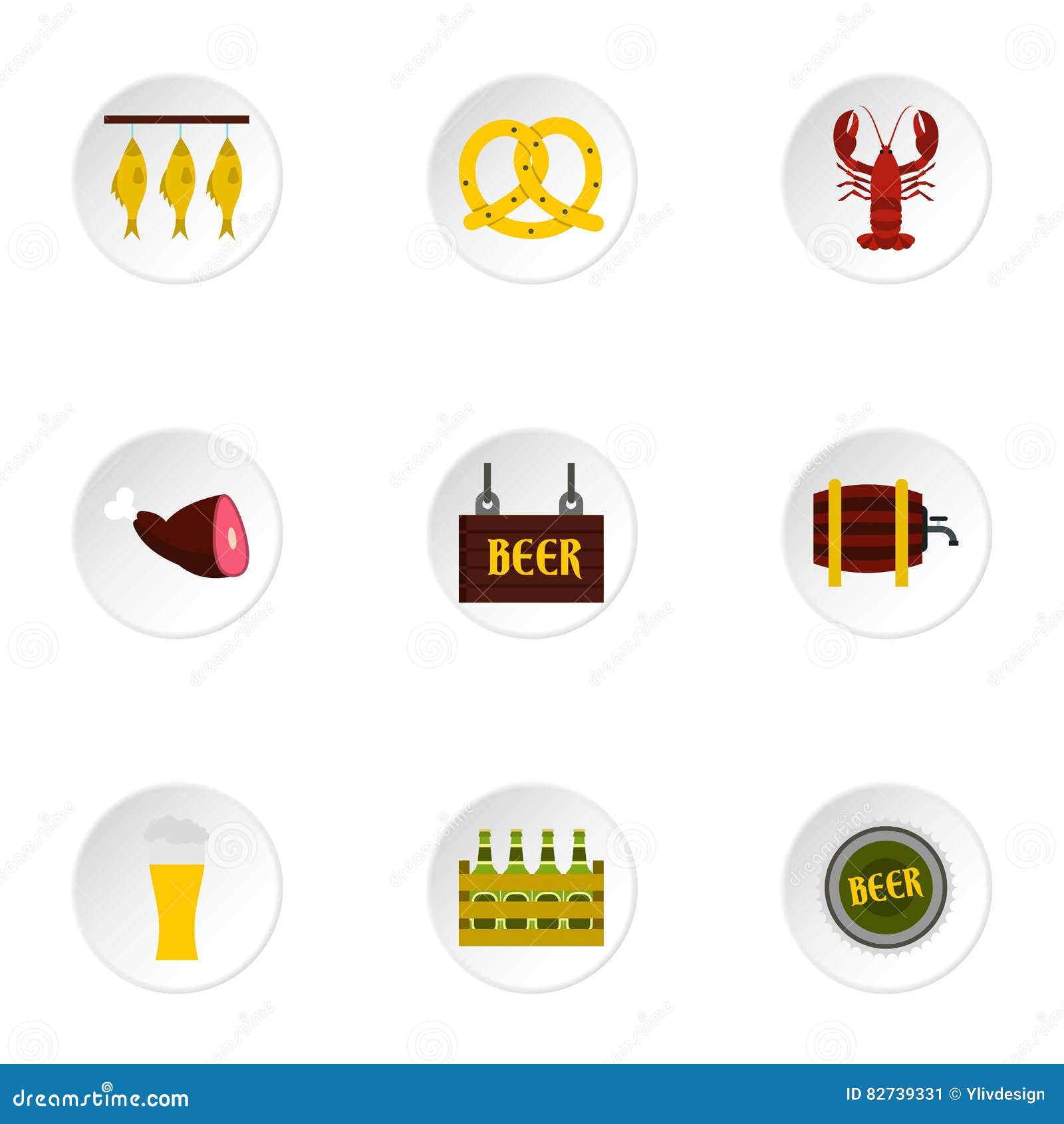 Pub icons set, flat style stock vector. Illustration of frosty - 82739331