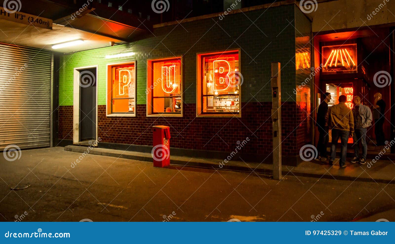 PUB Lights in the Night Soho London Editorial Stock Image - Image of ...