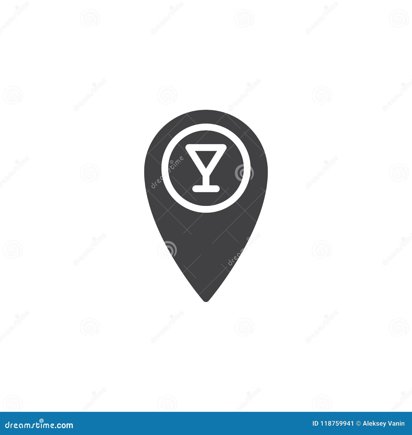 Pub location vector icon stock vector. Illustration of vector - 118759941