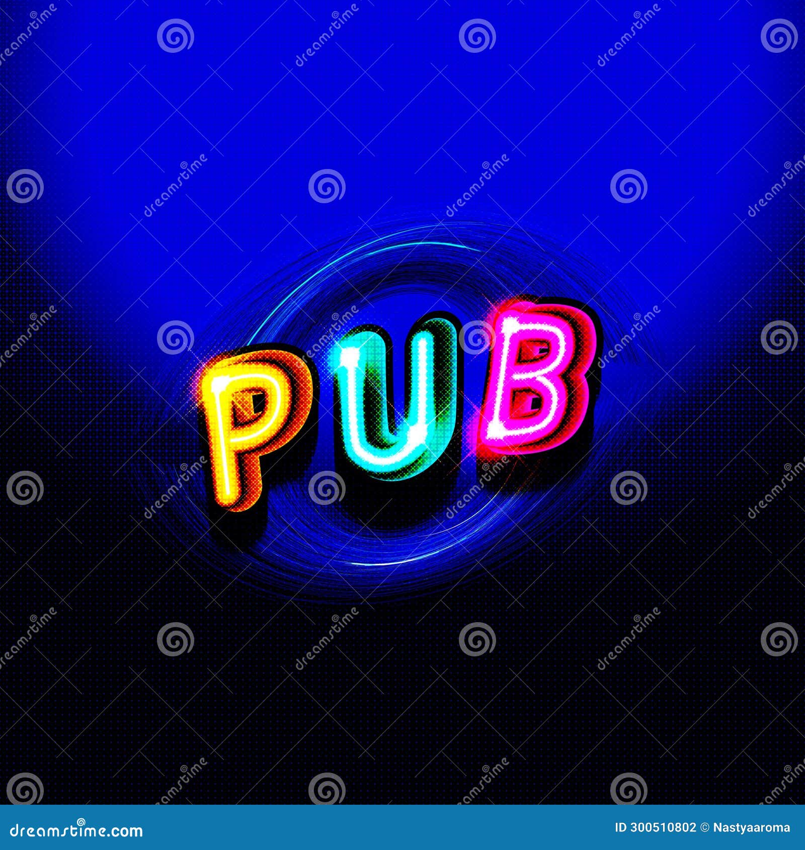 Pub Neon Sign stock illustration. Illustration of cocktail - 300510802