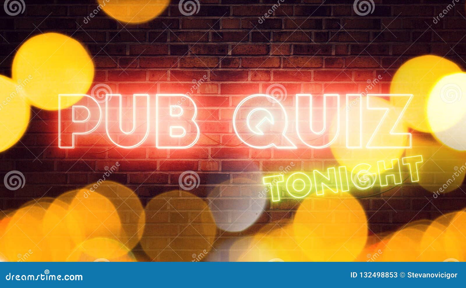 Quiz Neon Logo Symbol. Quiz Pub Poster Or Banner Template Cartoon ...