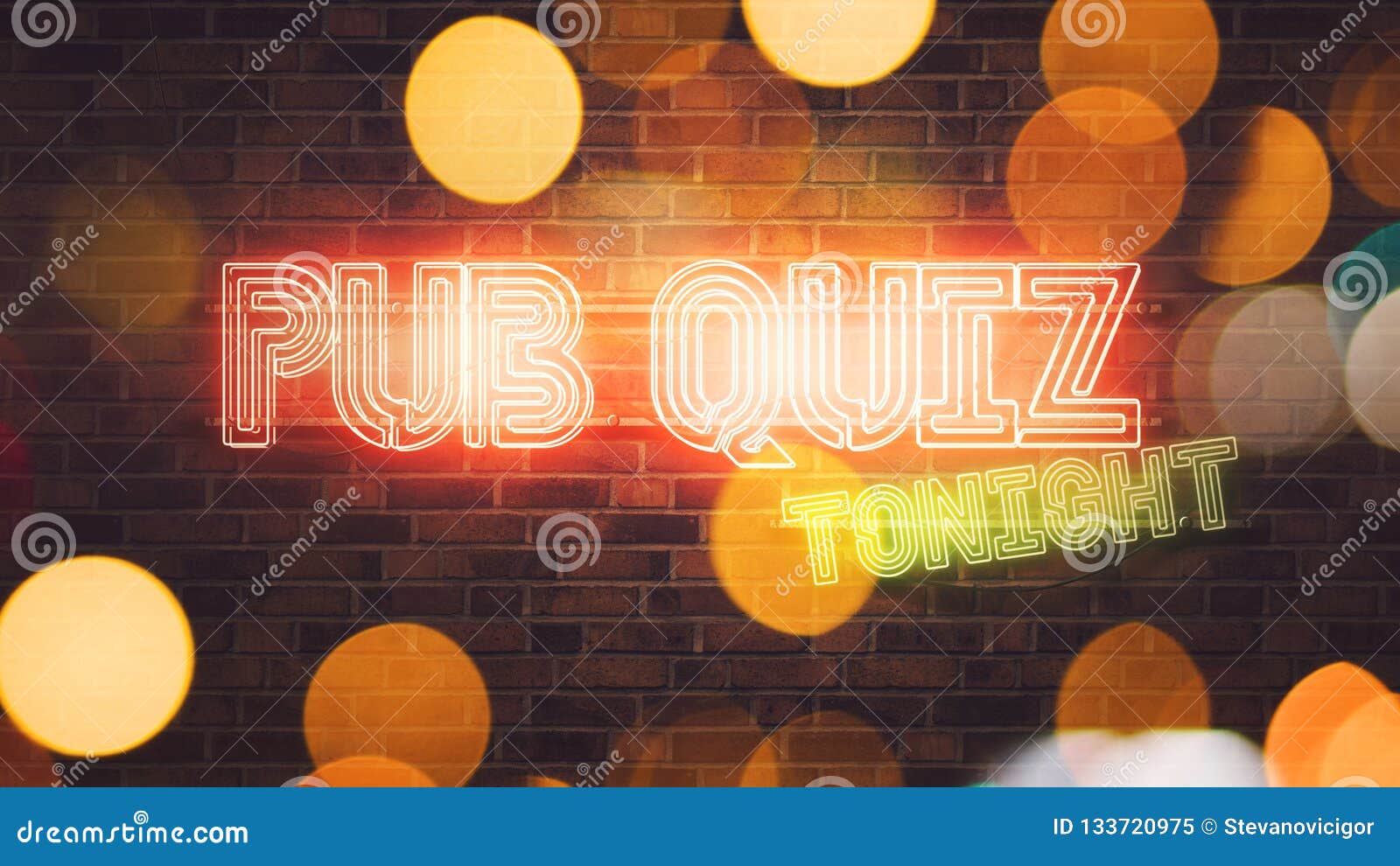 Quiz Neon Logo Symbol. Quiz Pub Poster Or Banner Template Cartoon ...