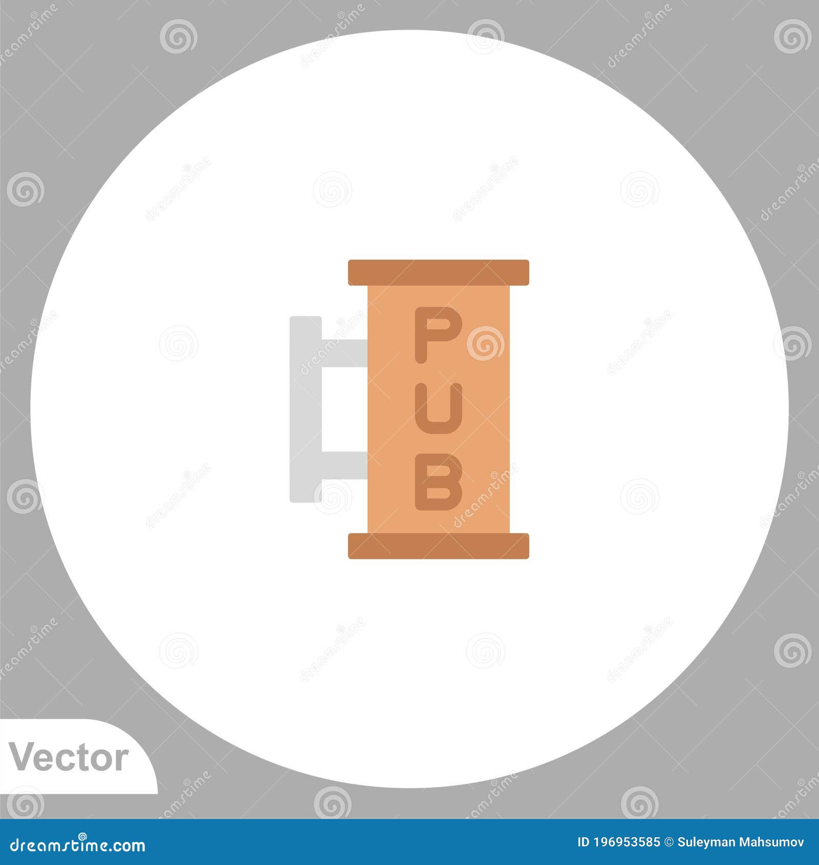 Pub Vector Icon Sign Symbol Stock Vector - Illustration of champagne ...
