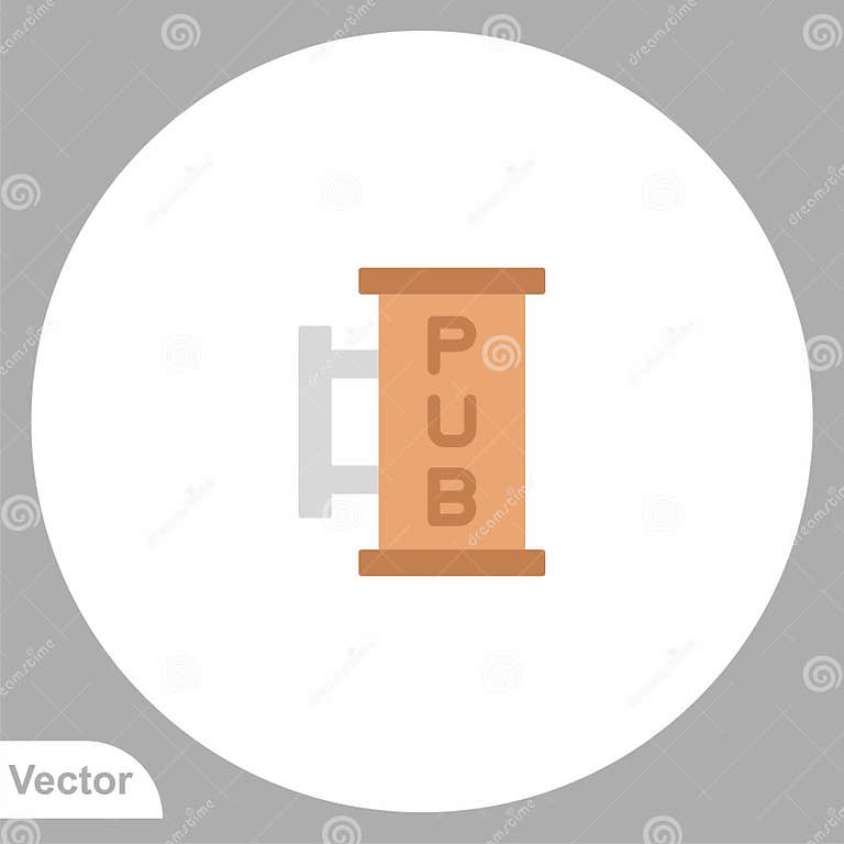 Pub Vector Icon Sign Symbol Stock Vector - Illustration of champagne ...