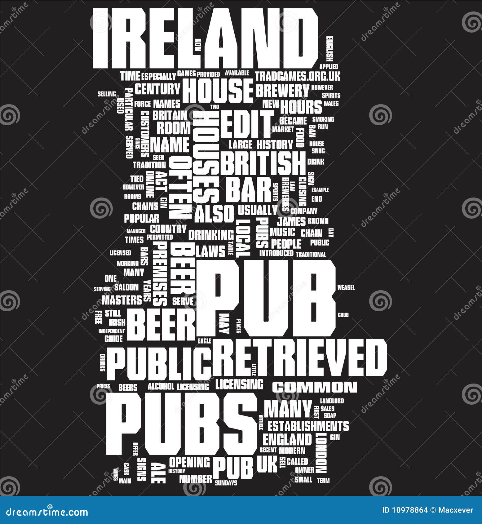 Pub word collage stock illustration. Illustration of drink - 10978864