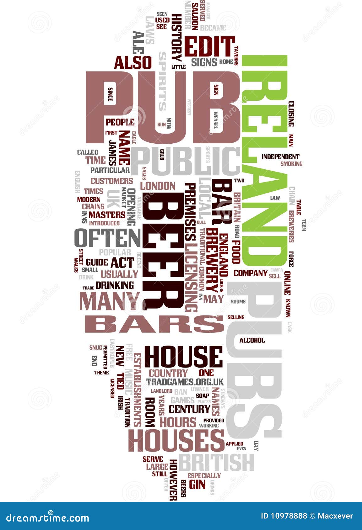 Pub word collage stock illustration. Illustration of english - 10978888
