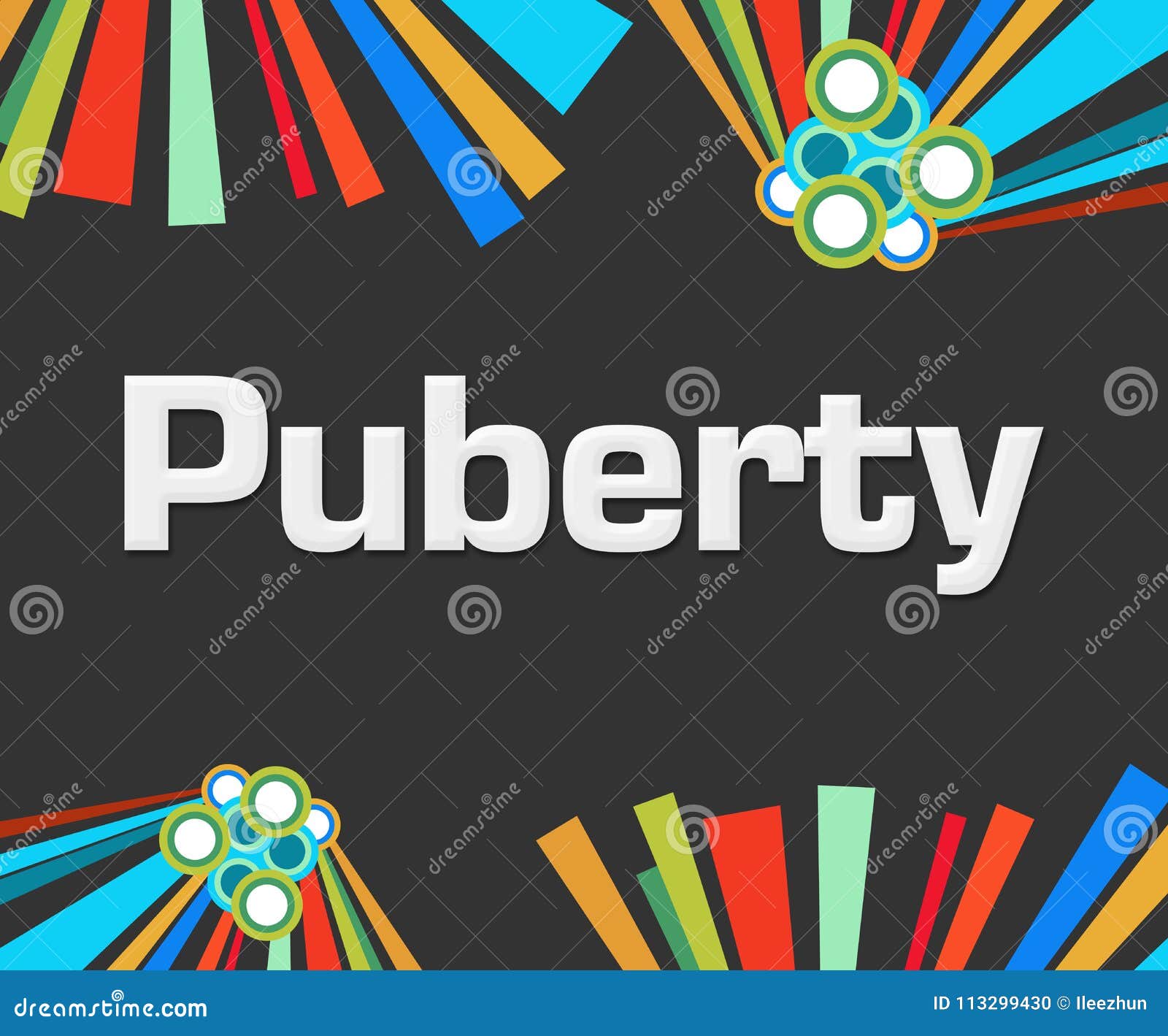 Puberty Dark Colorful Elements Background Stock Illustration ...