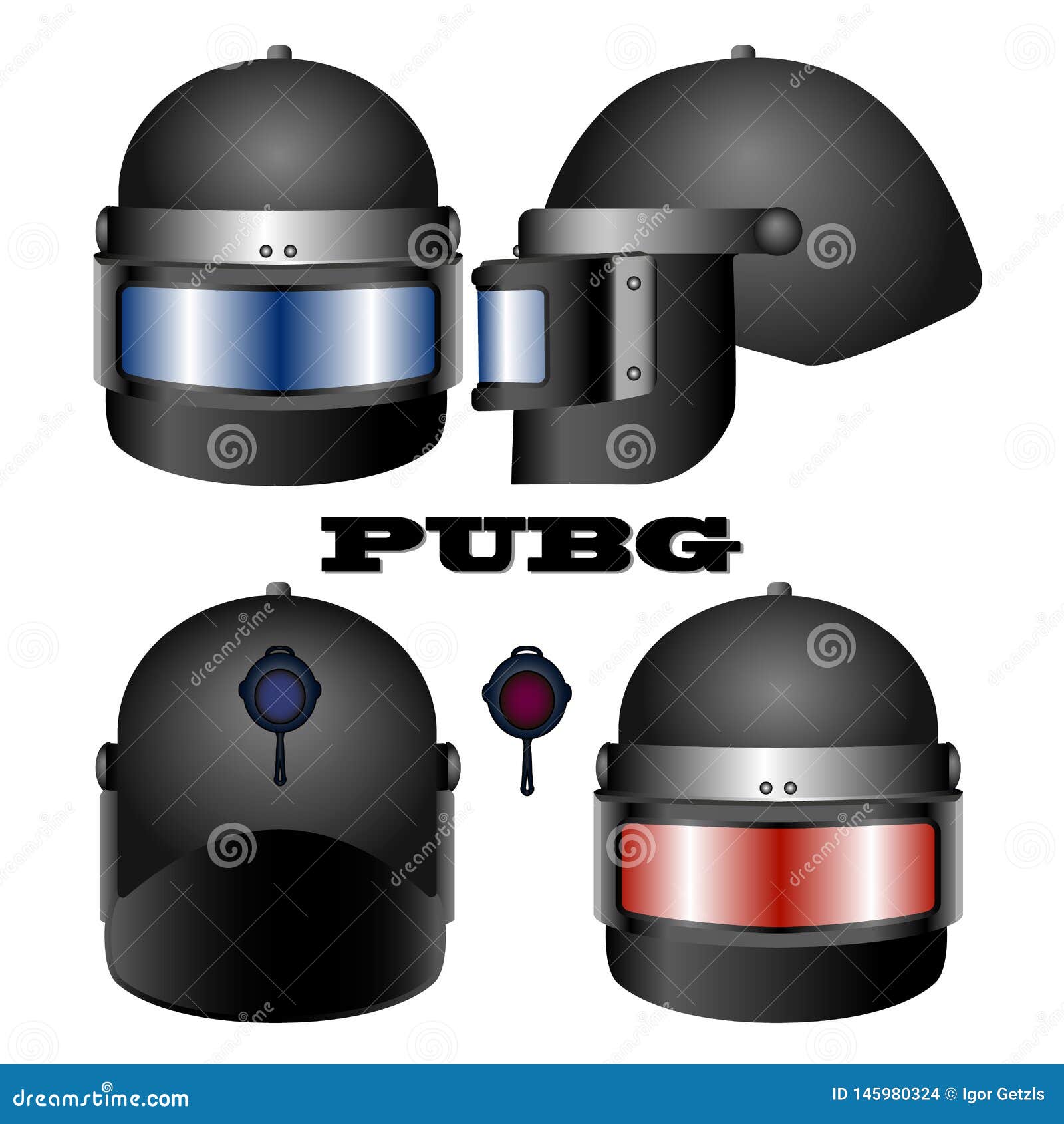 PUBG Battle Helmets in a Team Game Editorial Stock Image - Illustration ...