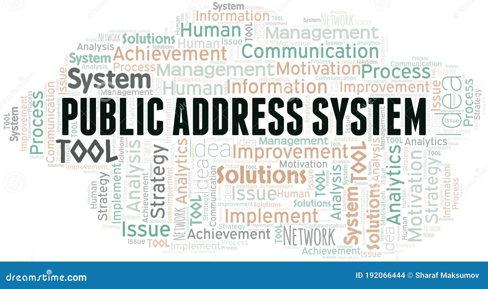 Public Address System Typography Vector Word Cloud. Stock Vector ...