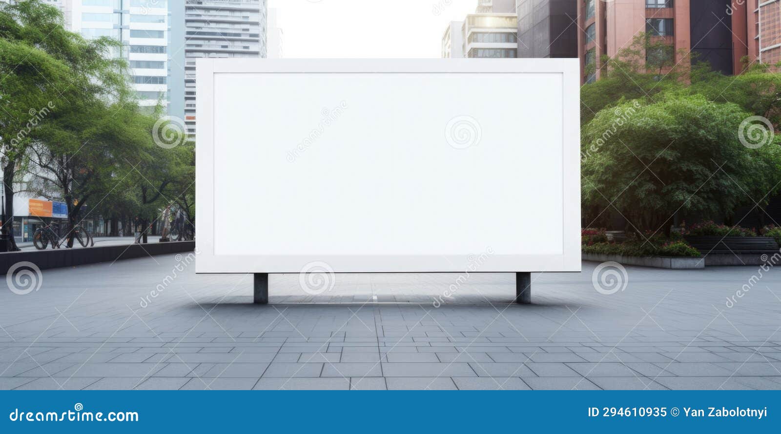 Public Advertisement Board an Empty Blank White Signboard with Copy ...