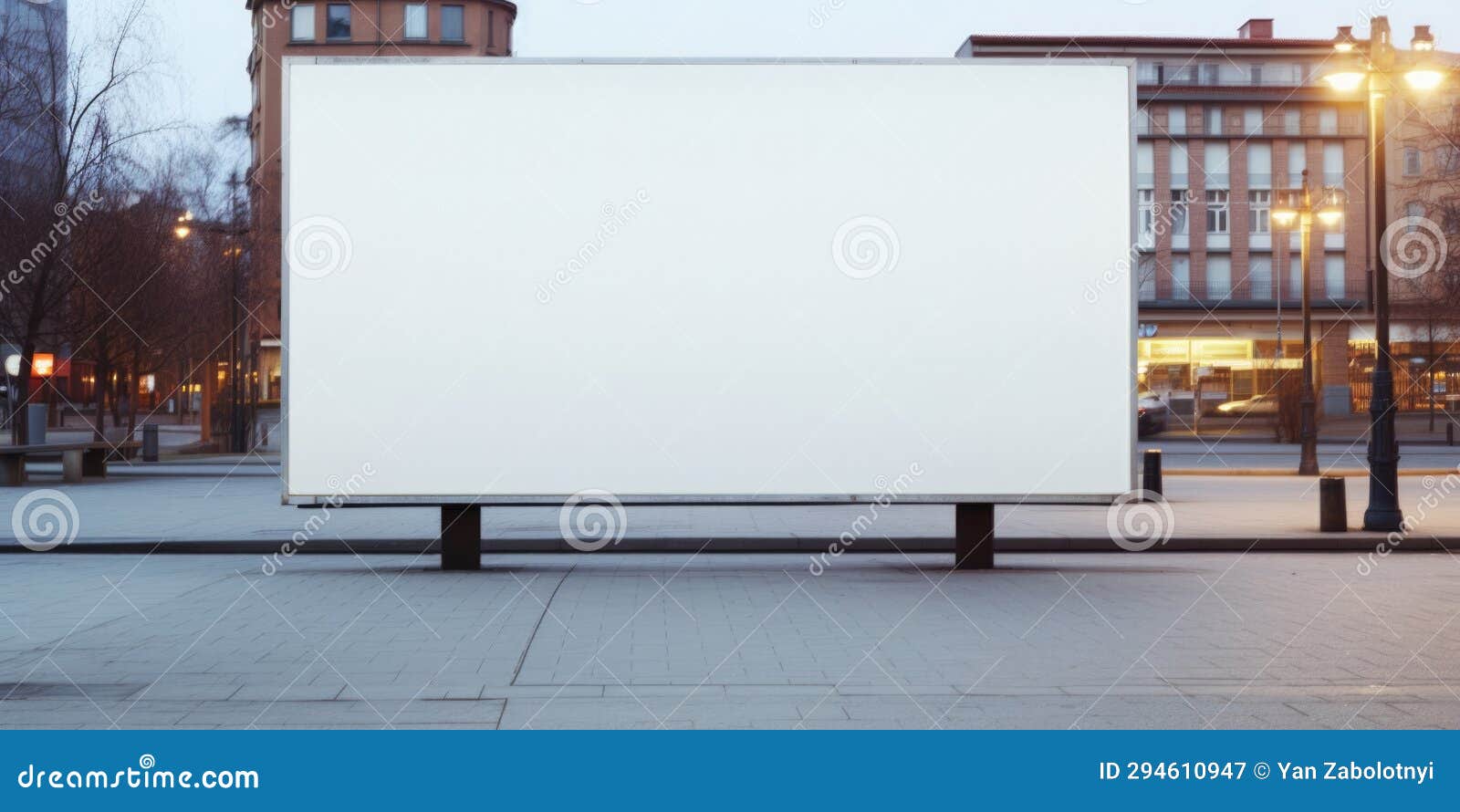 Public Advertisement Board an Empty Blank White Signboard with Copy ...
