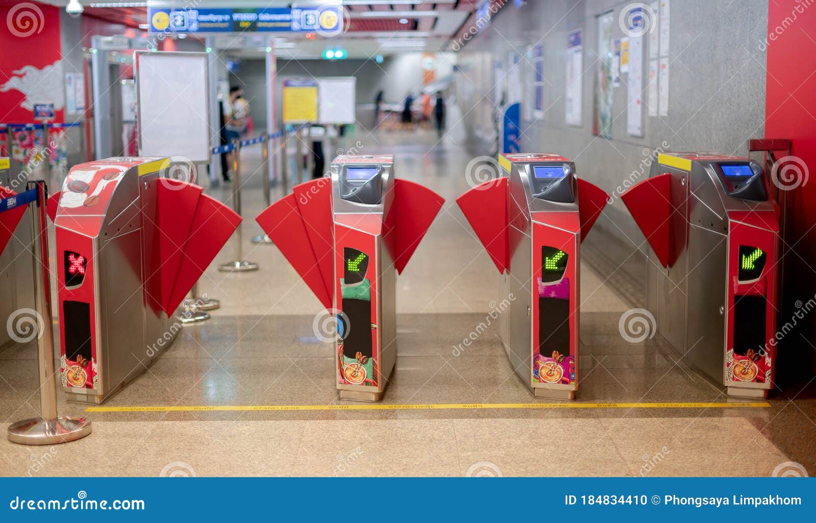 The Public Area of Exit and Entrance Subway Gate for by Ticket at ...