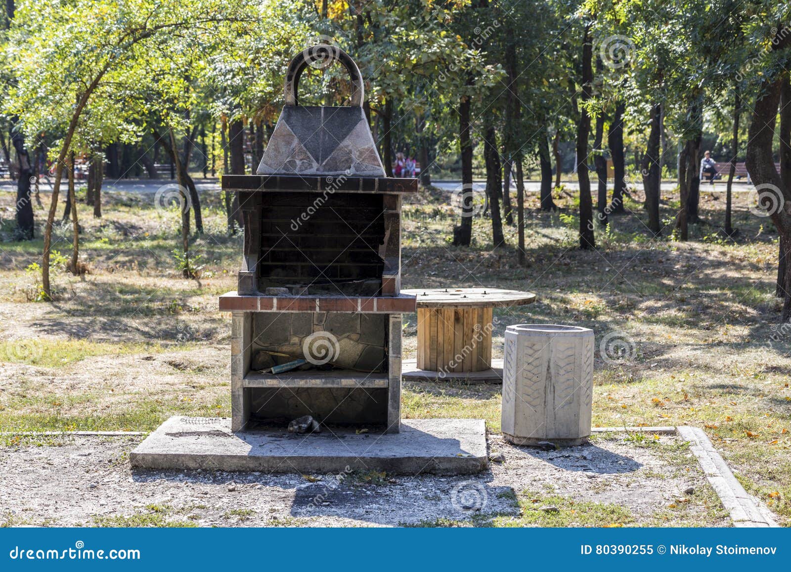 Public barbeque in a park stock image. Image of cook - 80390255