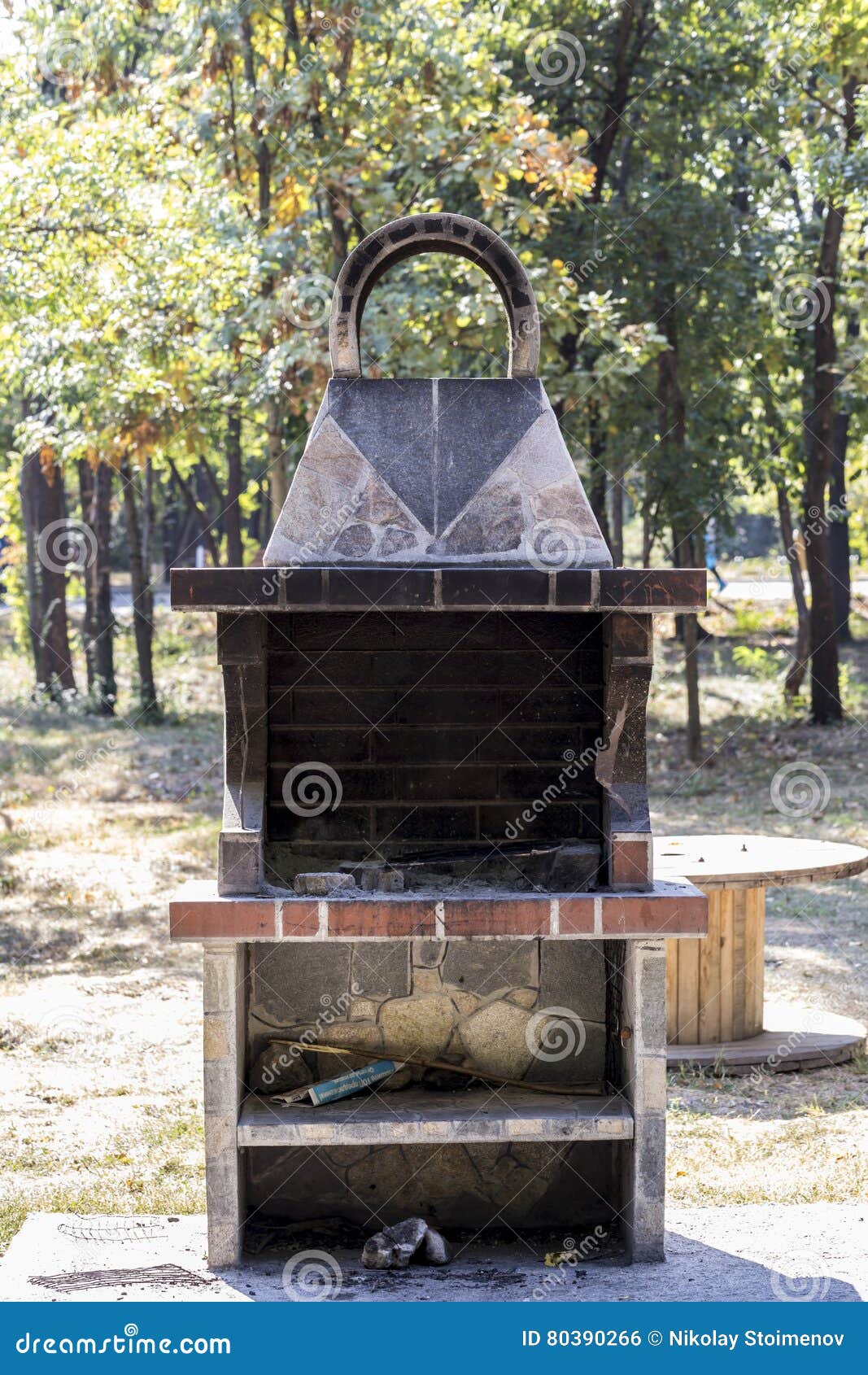 Public barbeque in a park stock photo. Image of exterior - 80390266