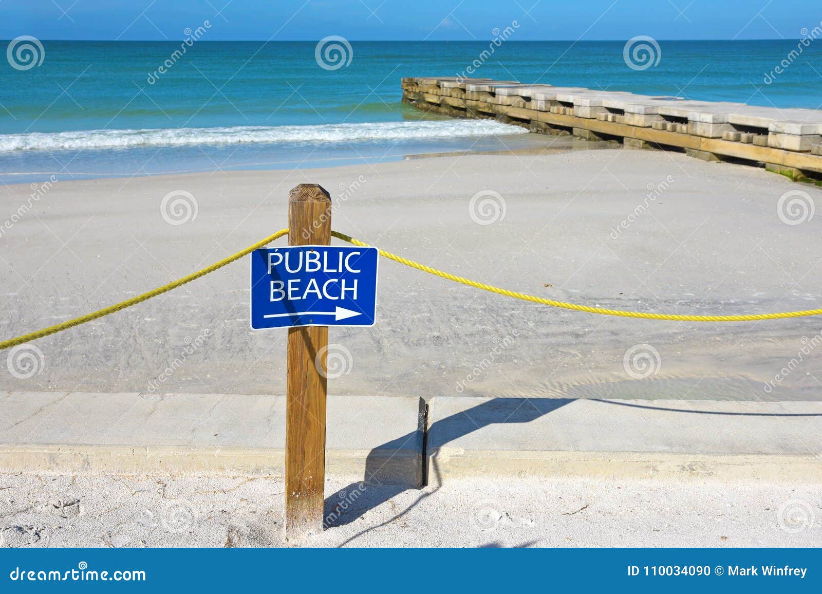 Public Beach Sign stock photo. Image of florida, beach - 110034090