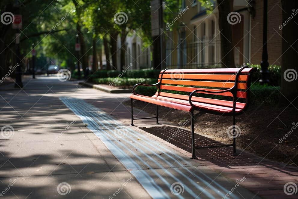 Public Bench Marked for Social Distancing Stock Image - Image of marked ...