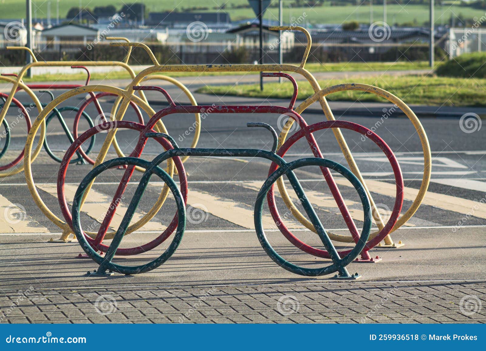 Public Bike Racks in Motion Stock Photo - Image of transport, racks ...