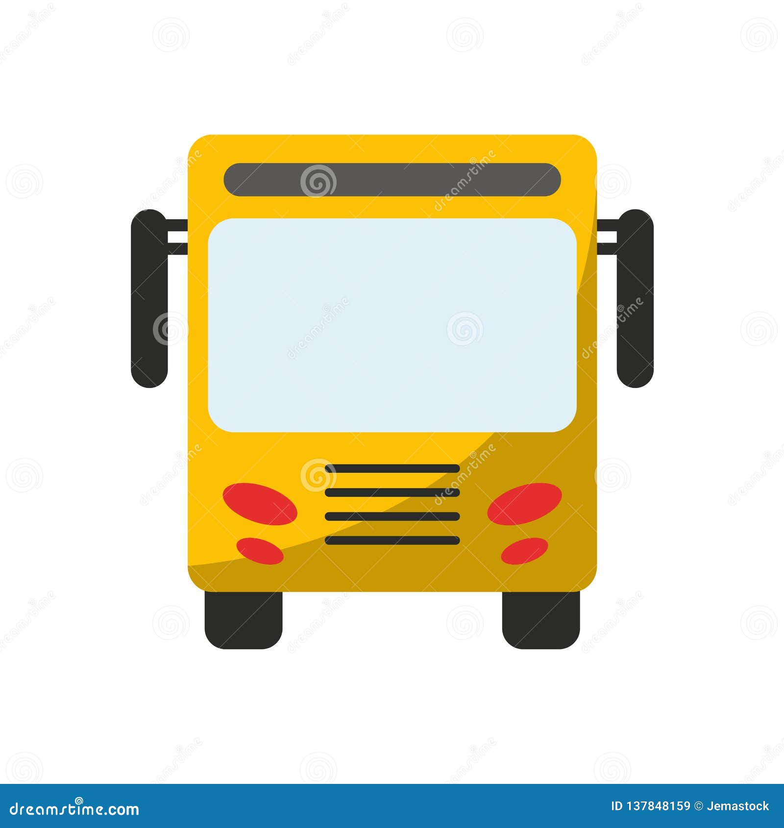 Public Bus Frontview Isolated Stock Vector - Illustration of power ...