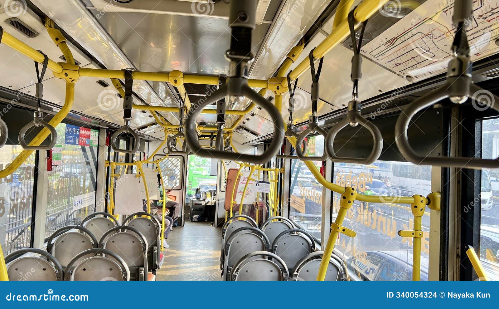 Inside of City Bus in Indonesia Editorial Stock Image - Image of ...