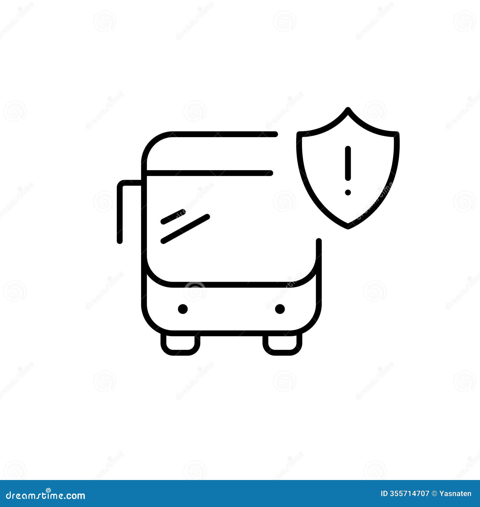 Public Bus, Shield and Exclamation Mark. Road and Transport Safety ...