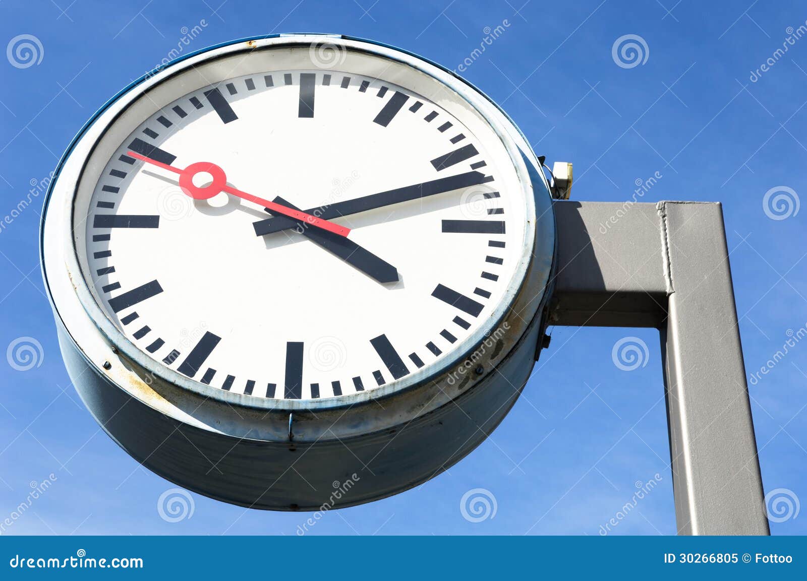 Public clock stock image. Image of metal, black, clean - 30266805