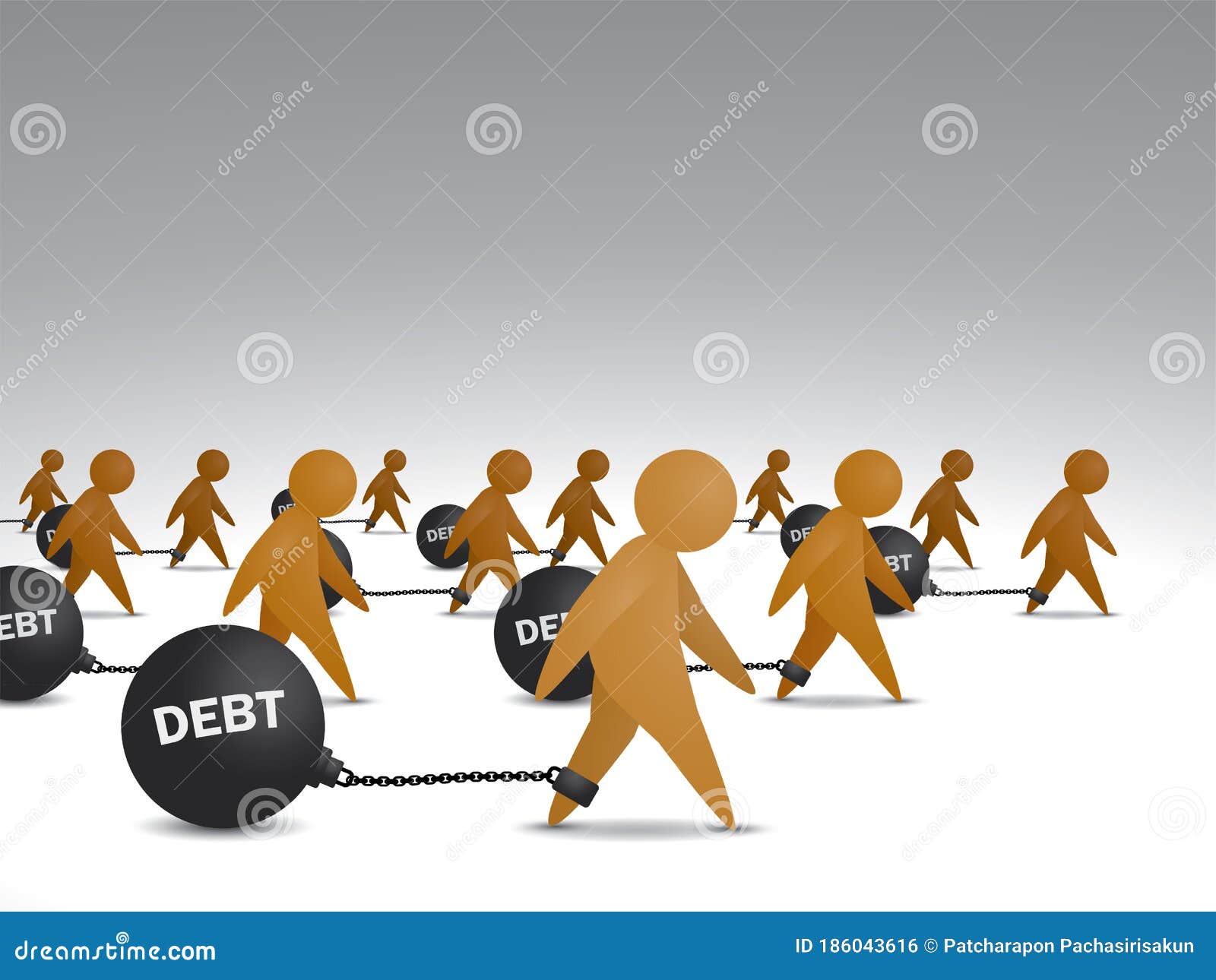 People are in Debt Illustration Vector. Stock Vector - Illustration of ...