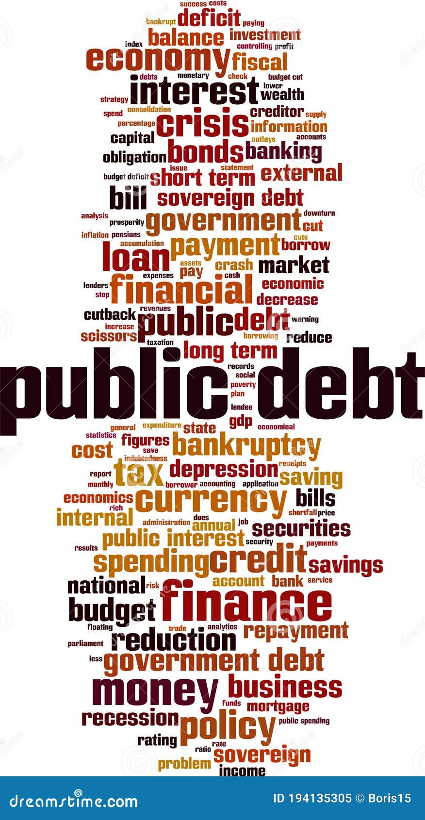 Public debt word cloud stock vector. Illustration of government - 194135305