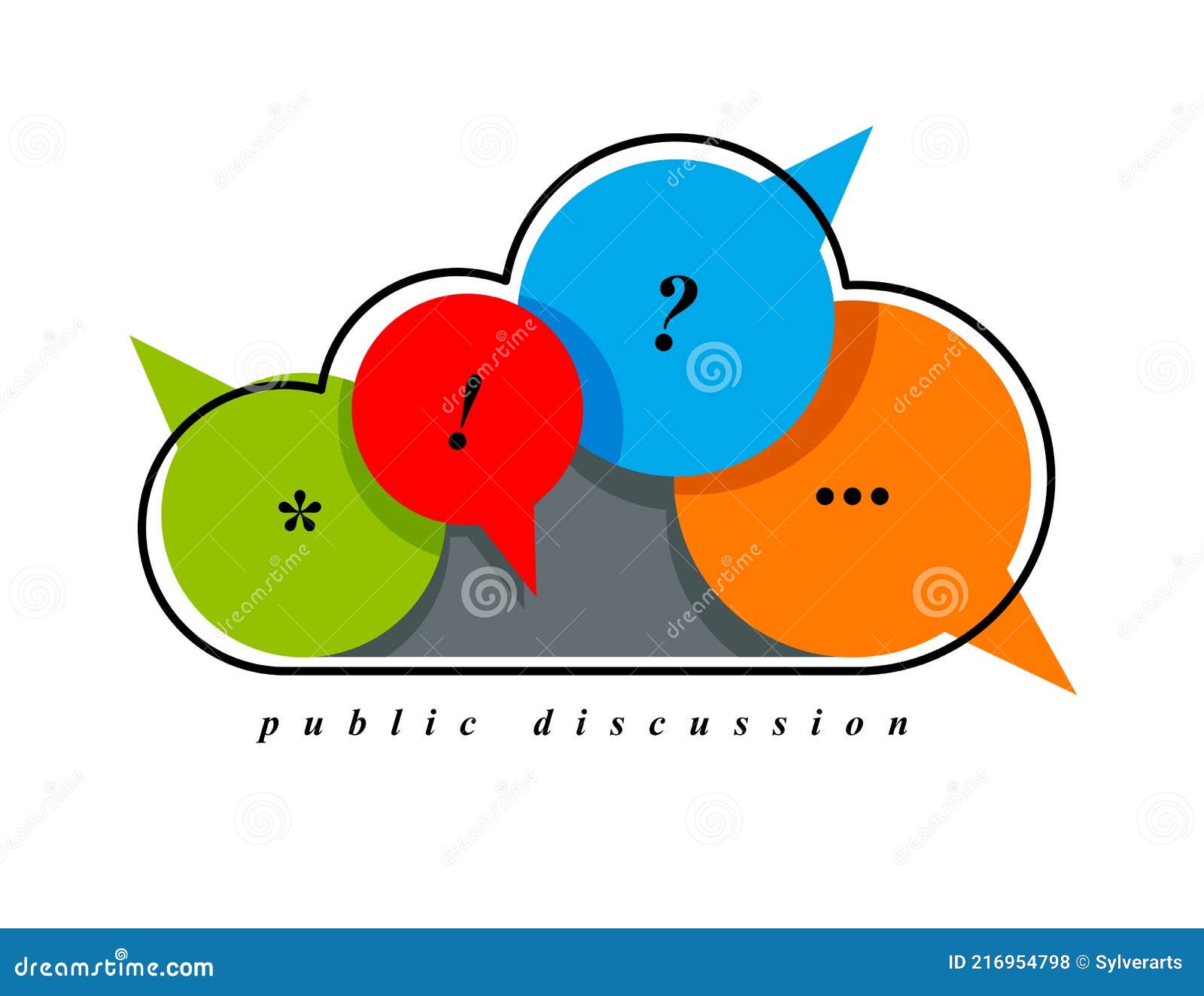 Public Discussion And Brainstorming Vector Concept Shown With Cloud ...