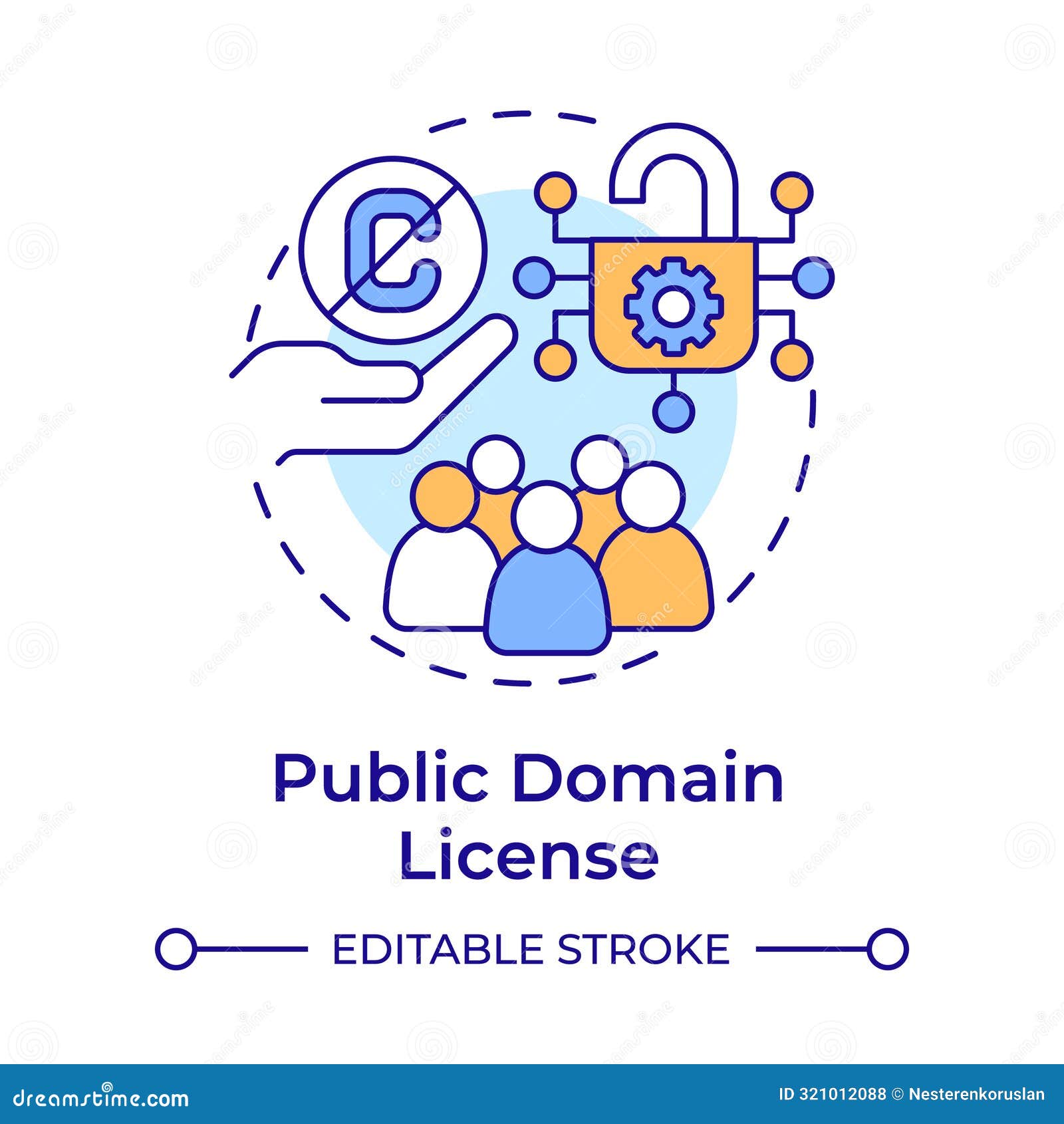 Public Domain License Multi Color Concept Icon Stock Vector ...