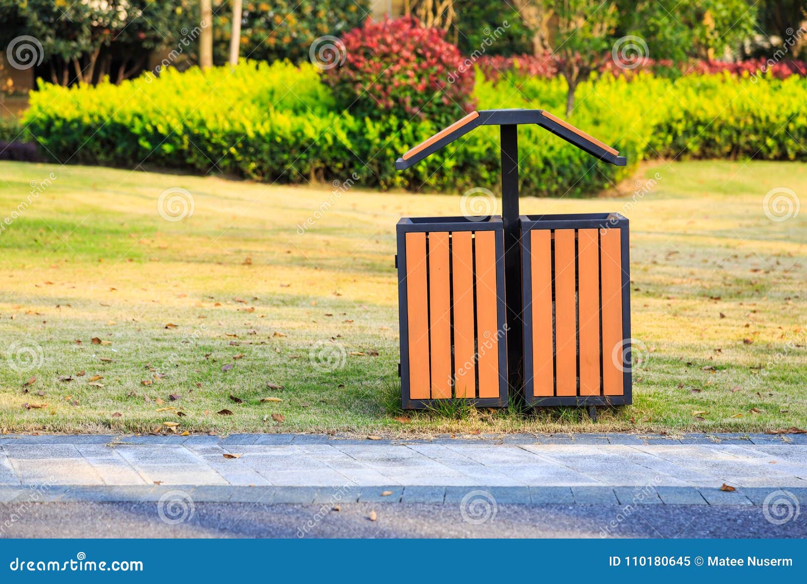 Public Dustbin on Garbage Can Stock Image - Image of segregate ...