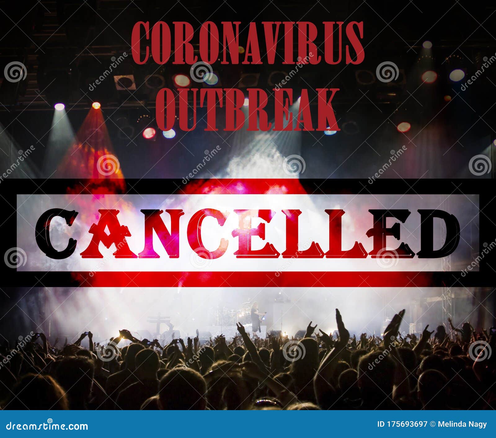 Public Event Cancelled - Crowd at Concert - Coronavirus Measures Stock ...