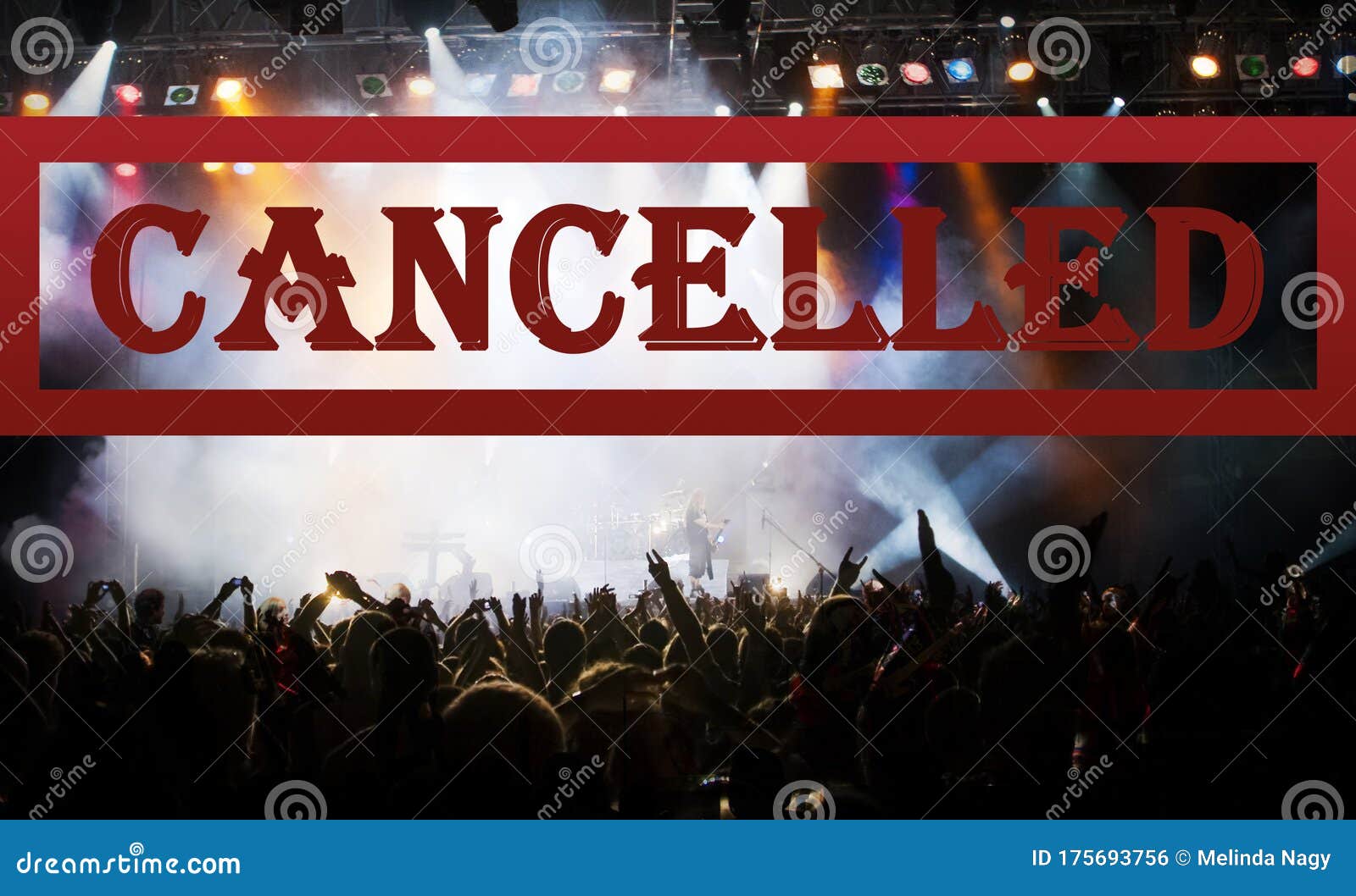 Public Event Cancelled - Crowd at Concert - Coronavirus Measures Stock ...
