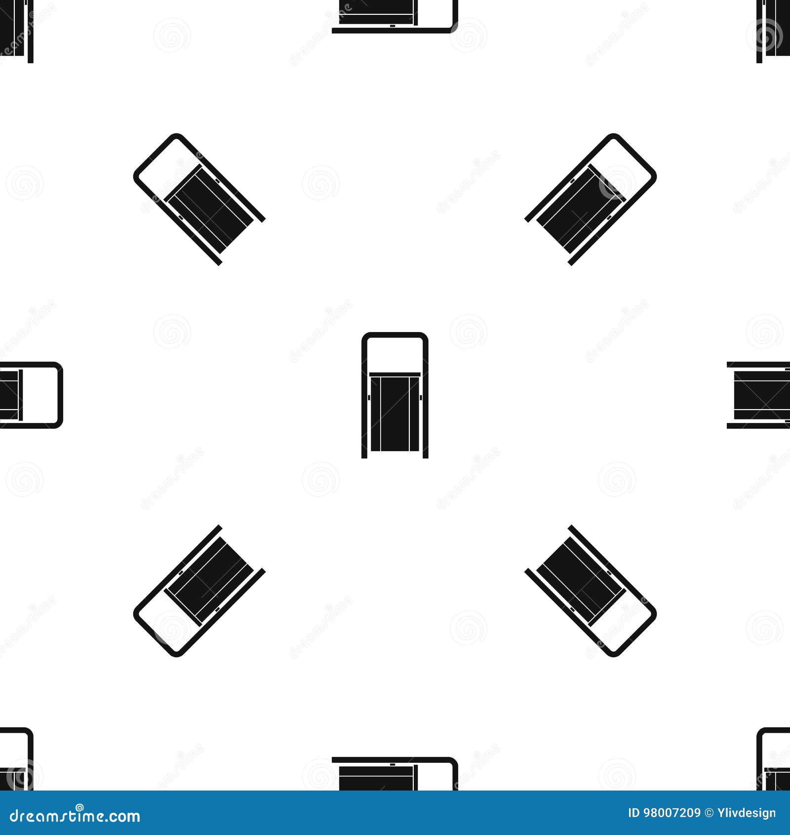 Public Garbage Bin Pattern Seamless Black Stock Vector - Illustration ...