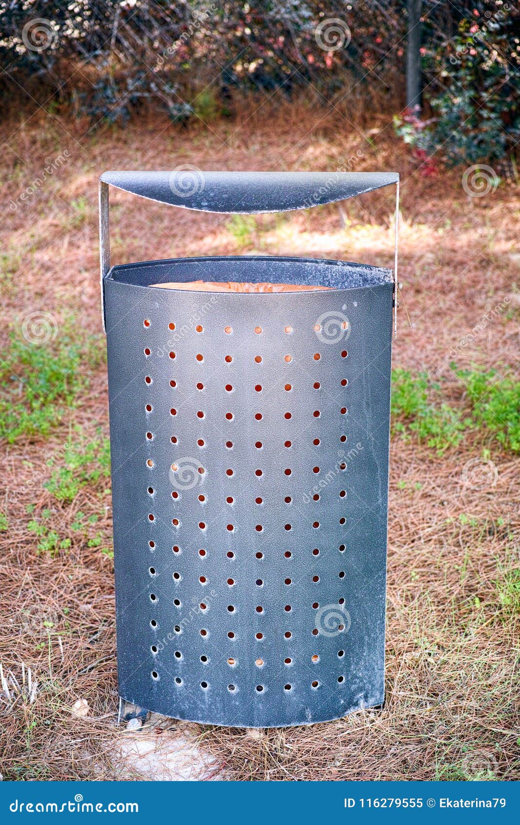 Public Garbage Can in Park. Stock Image - Image of recycling, garbage ...