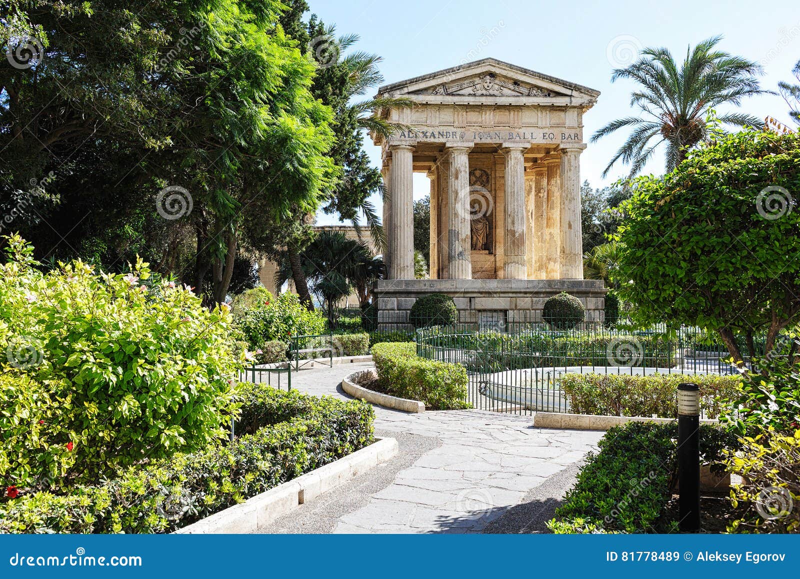 Public Gardens, Valletta, Malta Stock Image - Image of monument ...